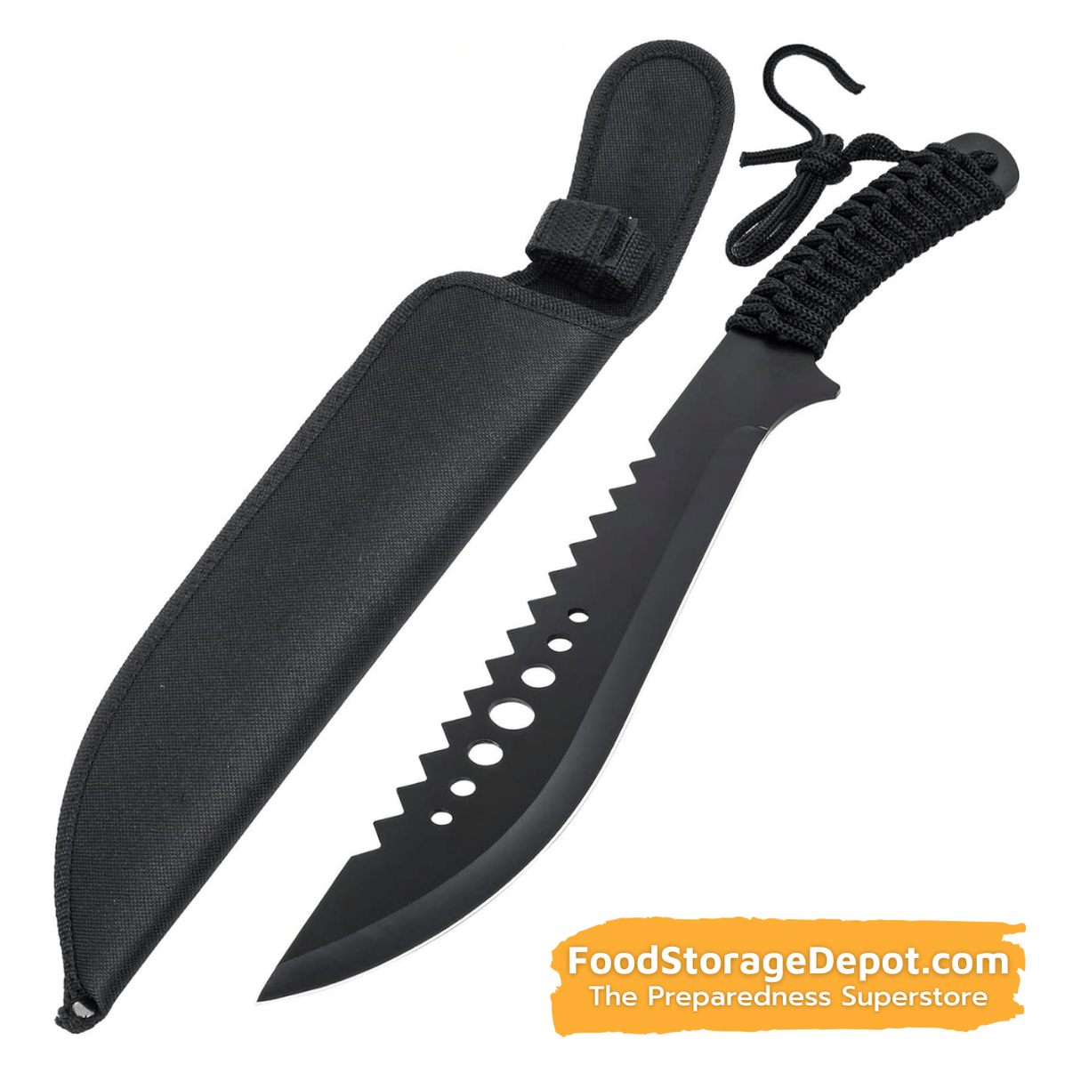 Durable Black 440 Stainless Steel Machete (Full Tang) – FoodStorageDepot